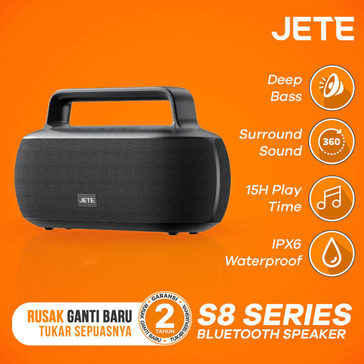 Speaker Bluetooth Portable JETE S8 IPX6 Surround Sound | Lazada Indonesia