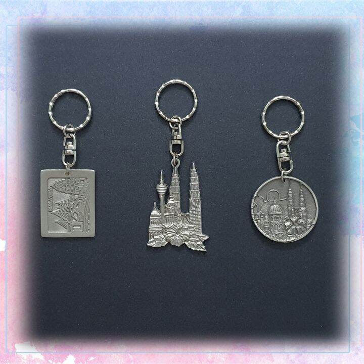 Malaysia KL Landmark Pewter Keychain | Lazada