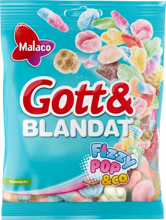 Malaco Gott & Blandat Fizzypop 170g / Godt&Blandet Fizzy Pop & Co Sour ...