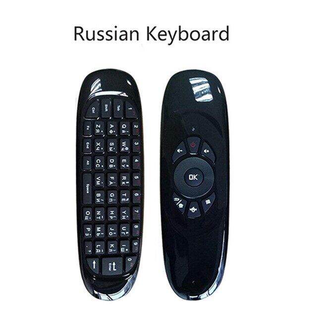 C120 2.4G Gyroscope Air Mouse Mini Wireless Keyboard Russia English for Android Smart TV Box PC ...