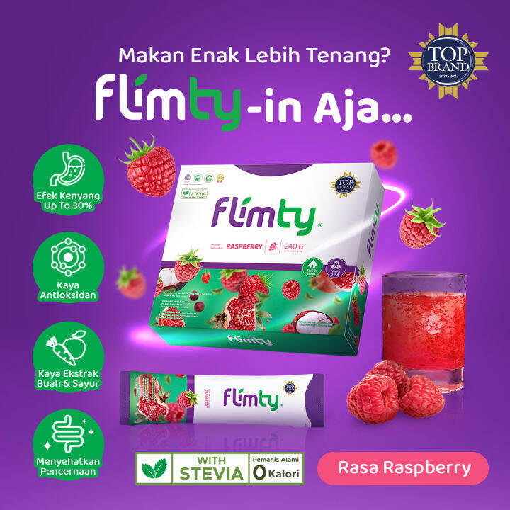 Flimty Fiber - 1 Box (isi 16 Sachet) - Rasa Raspberry | Lazada Indonesia