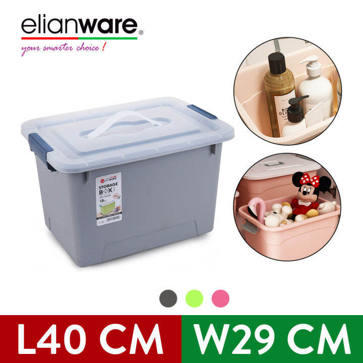 Elianware E-1260 Multipurpose Storage Box Organizer with Handle 18 ...