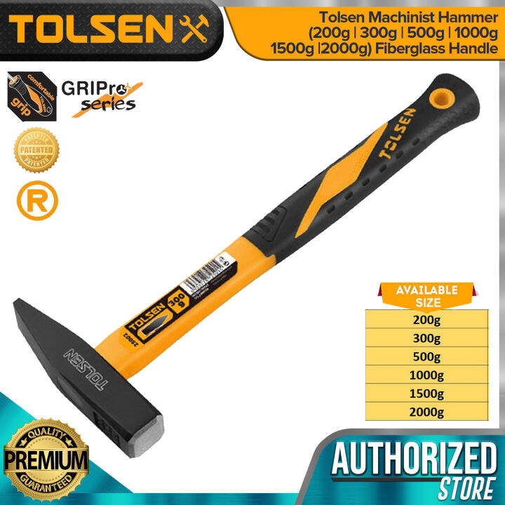 Tolsen Machinist Hammer (200g | 300g | 500g | 1000g | 1500g |2000g ...