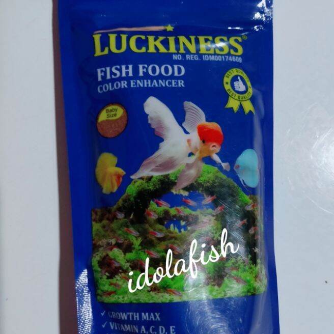 pakan ikan kecil atau burayak luckiness fish food color enhancer 100gr ...