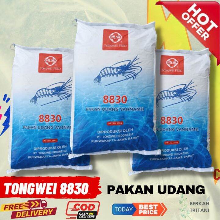 TONGWEI 8830 1KG Pakan Udang Vannamei Tinggi Protein 40% | Lazada Indonesia