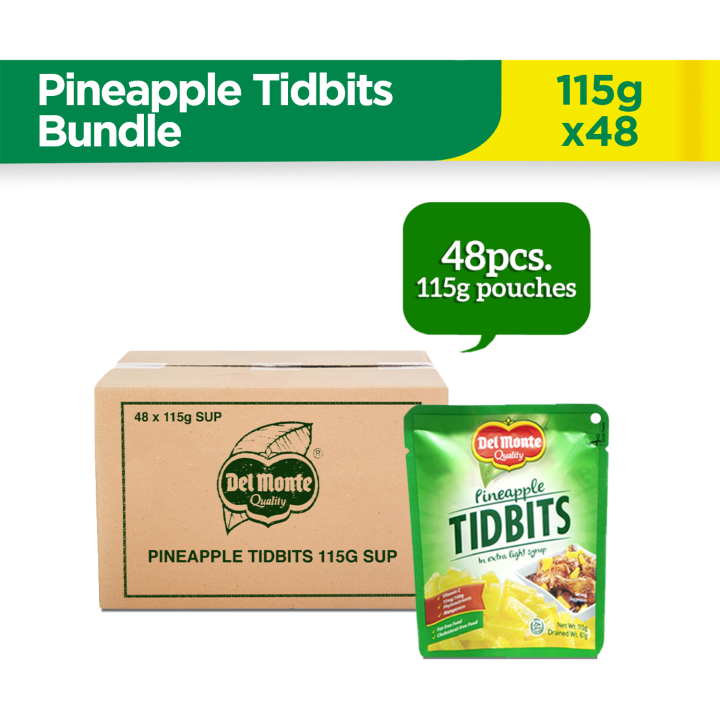 DEL MONTE Pineapple Tidbits for Delicious, Healthy and Appetizing Meals - 115g x 48 | Lazada PH