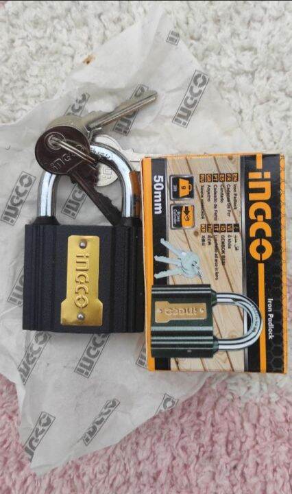 Ingco Gembok Hitam 50mm DIPL0501 Rumah Ruko Pagar Besi Brass Padlock ...