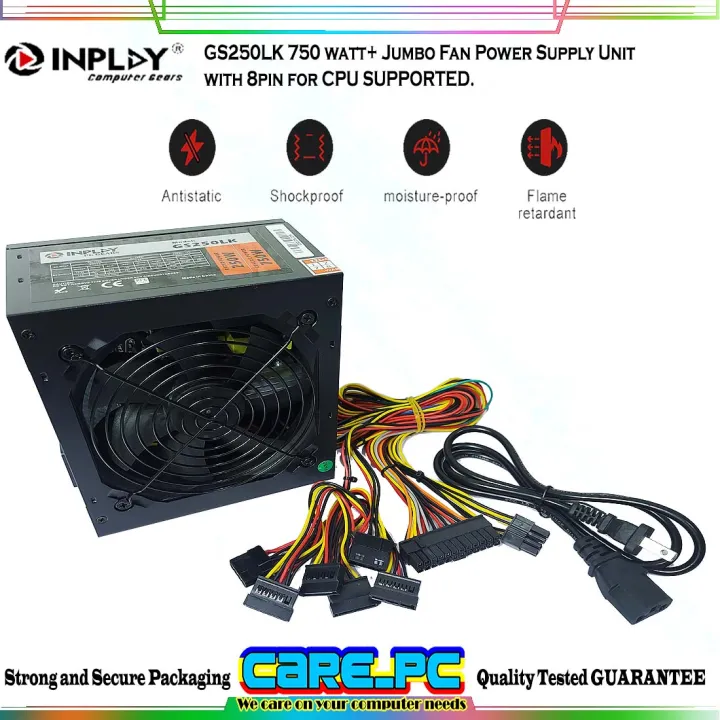 Inplay GS250LK 750 watt+ Jumbo Fan with 8pin for CPU SUPPORTED Power ...