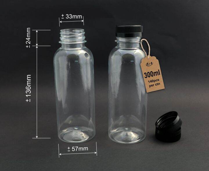 Flat Surface PET Botol Plastik Kosong 空瓶子 Empty Plastic Bottle 300ml x ...