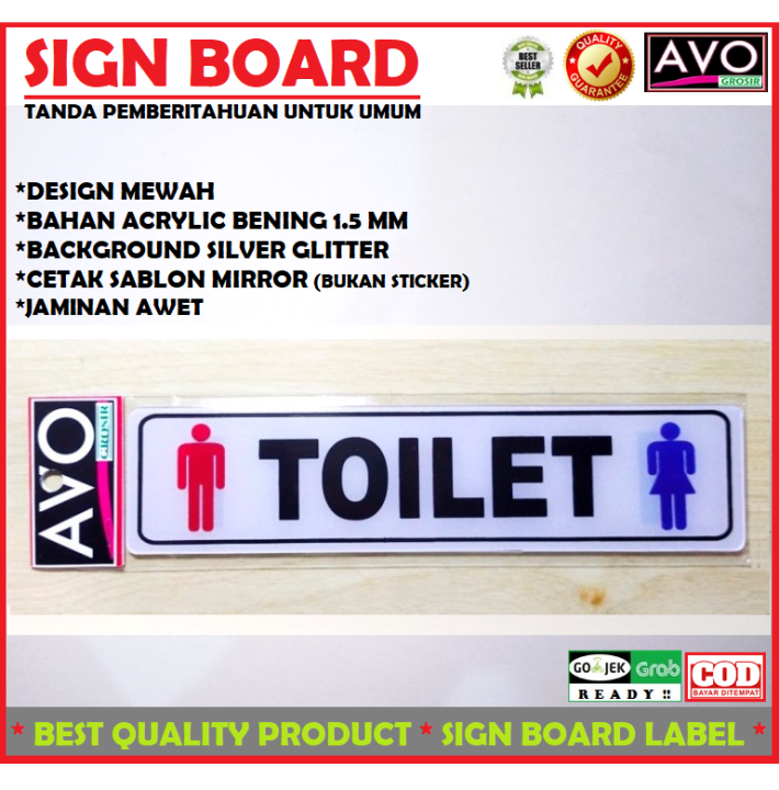 sign label TOILET acrylic sticker sign board | Lazada Indonesia