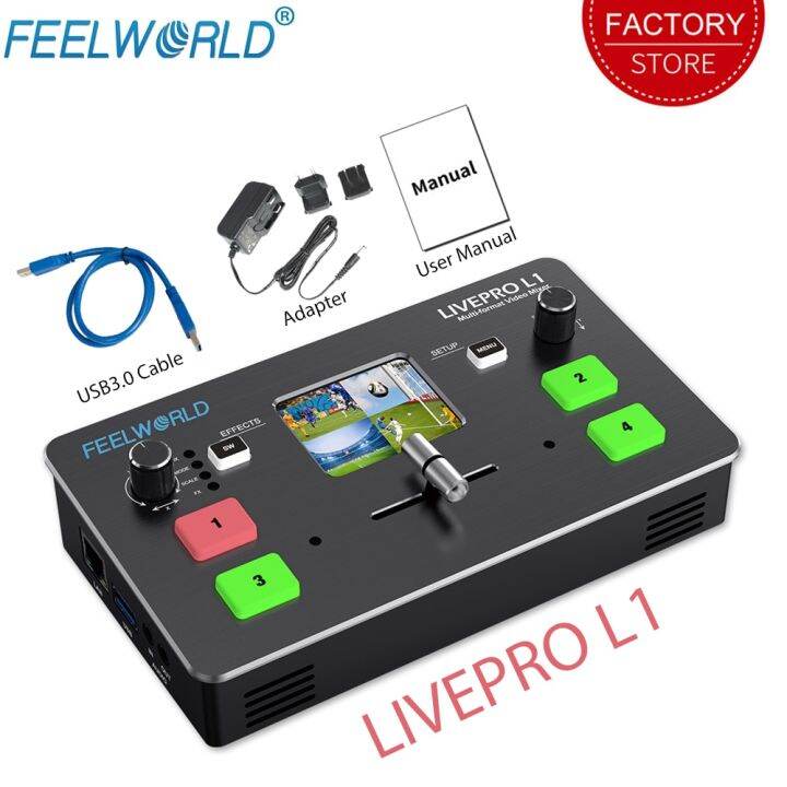 FEELWORLD Multi-Format Video Atem Switcher 4 X HDMI Inputs Mixer USB 3. ...