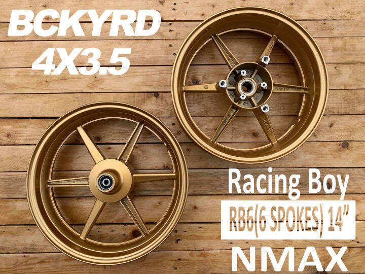 Racing Boy Rb6 for Yamaha Nmax 14" 4 x 3.5 Gold with Bearing | Lazada PH