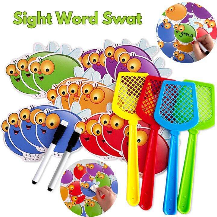 APOD Sight Word Swat Erasable Flashcards Fly Swatter for Kids Baby ...