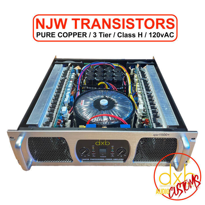 dxb qsr1500+ power amplifier (1500w RMS) 120vac PURE COPPER 3Tier class ...