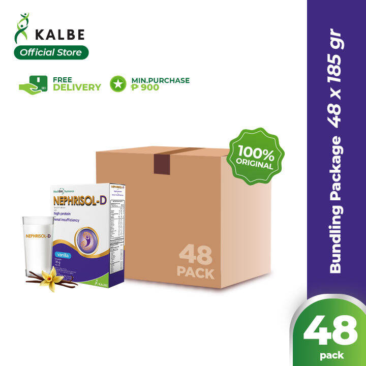 [2 CARTON] Nephrisol D Vanilla 185 grams High Protein Milk (48 x 185 ...