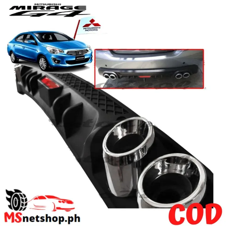2019-2021 Mitsubishi Mirage G4 Rear Bumper Diffuser Black with muffler ...