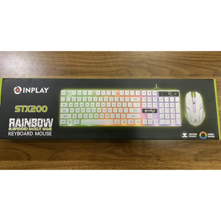 Inplay STX200 Rainbow Suspend Backlit Keyboard and Mouse Combo | Lazada PH