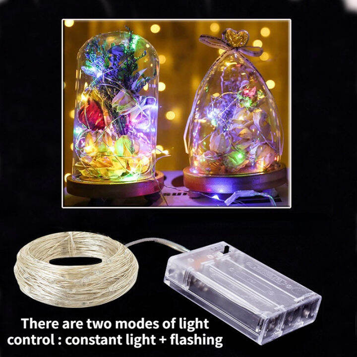 SeeU [Ready Stock] 1M/4M/6M/8M LED Silver Wire String Lights Battery ...
