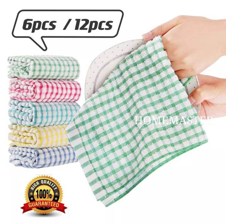6pcs/12 Pcs Kitchen Towel / Tablecloth / Kain Lap Meja Kitchen Dish ...