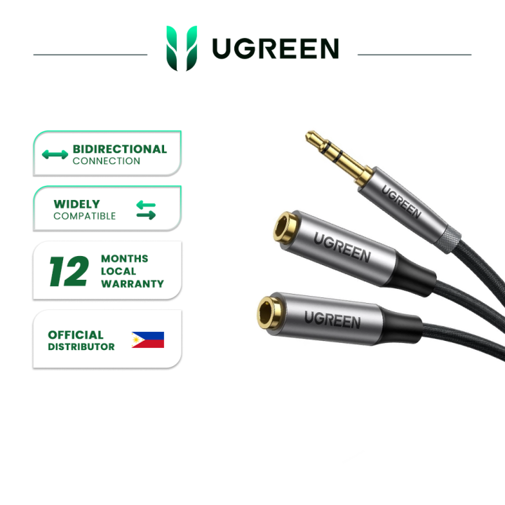 UGREEN 3.5mm AUX Stereo Audio Splitter Cable for Headphones, Earphones ...
