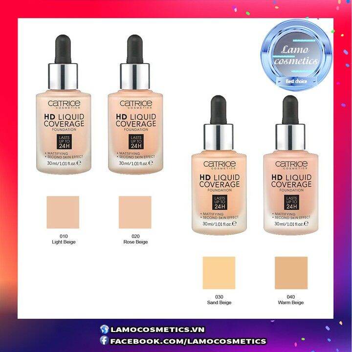 Kem Nền Catrice HD Liquid Coverage 30ML Màu 010, 020 Chính Hãng 100% ...