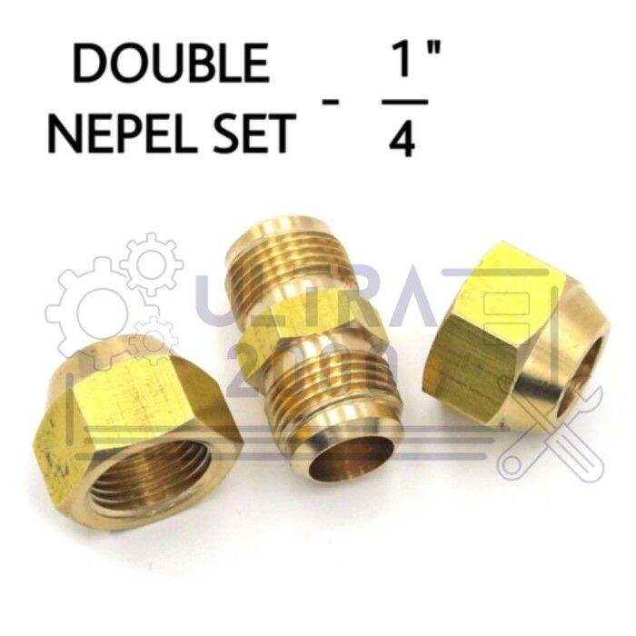 Double Nepel Set 1/4 / Nepel Ac Mobil Angin Kompresor 1/4 / Nepel Sambungan Selang / Alat Alat ...