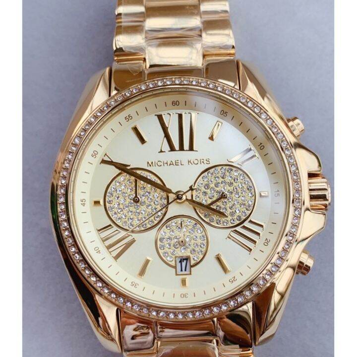 Michael Kors MK 6538 Women's Chronograph Gold-Tone Stainless Steel ...
