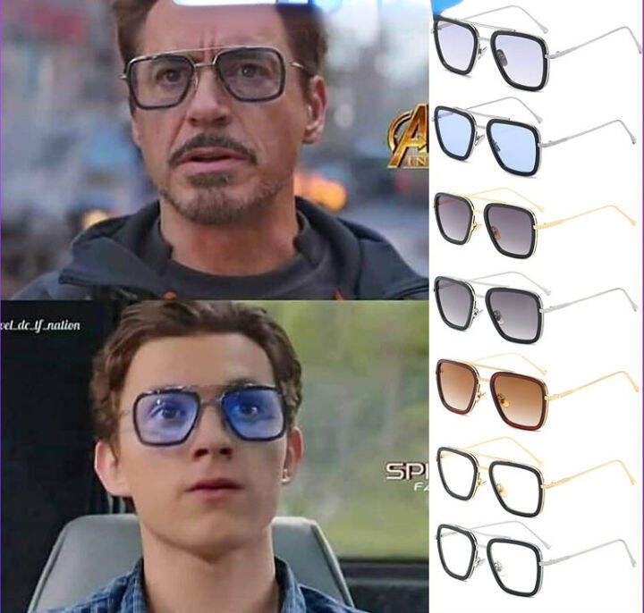 Edith Glasses Tony Stark Iron Man Spider Man Sunglasses for Men Metal Frame Eyeglasses Fashion ...