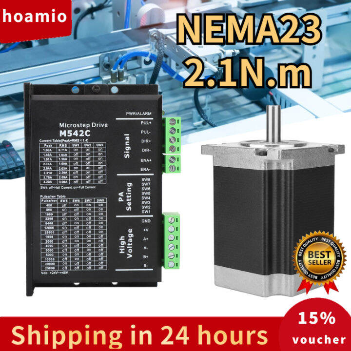 (hoamio)M542C Stepper Driver 57CM23 ชุดมอเตอร์สำหรับ 2-Phase/4-Phase ...