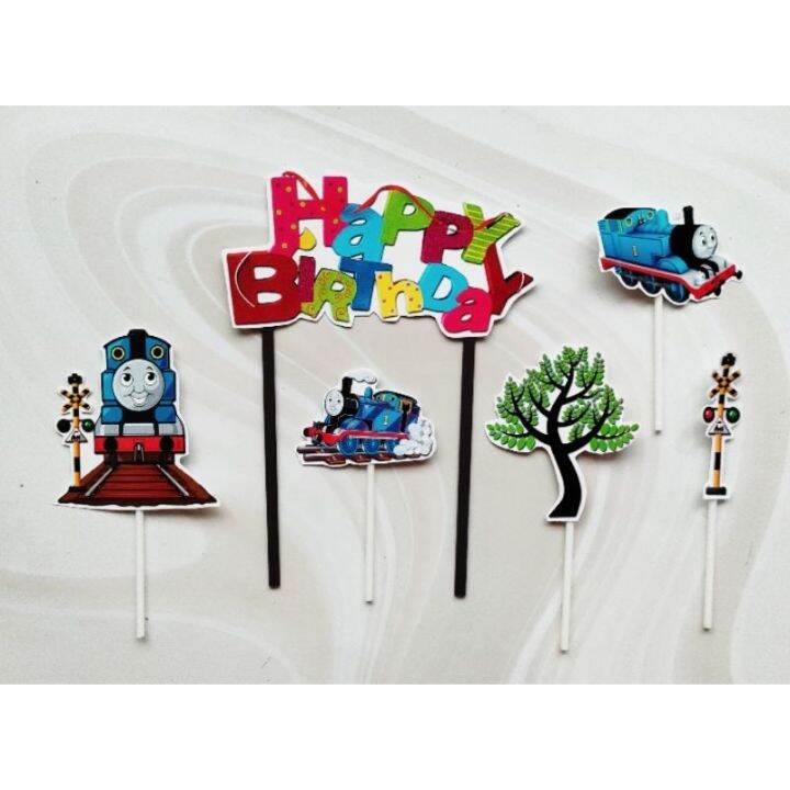 hiasan kue ulang tahun nasi tumpeng cake topper karakter thomas and ...