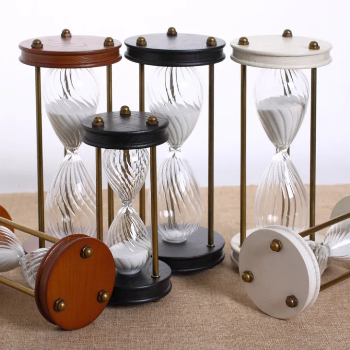 Elegant Natural Wood base 13" inches ht. Hourglass Sandtimer- Large ...
