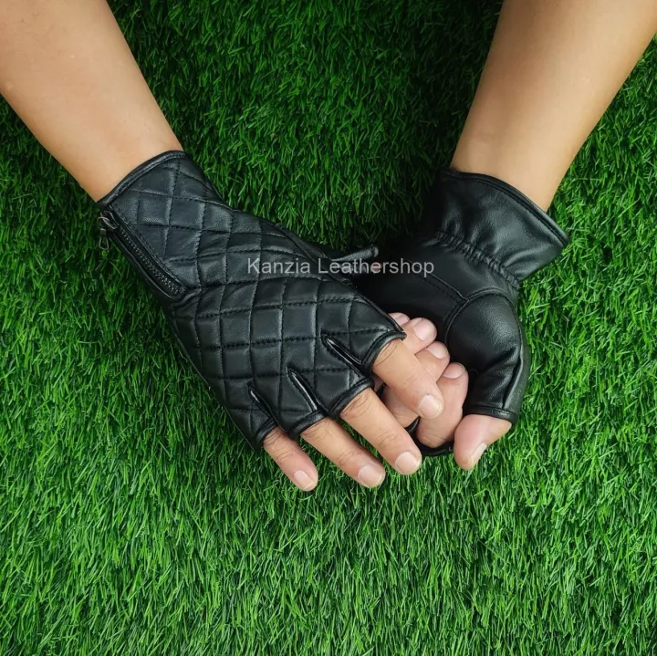 Sarung Tangan Motor Kulit Setengah Jari Model Kotak | Lazada Indonesia