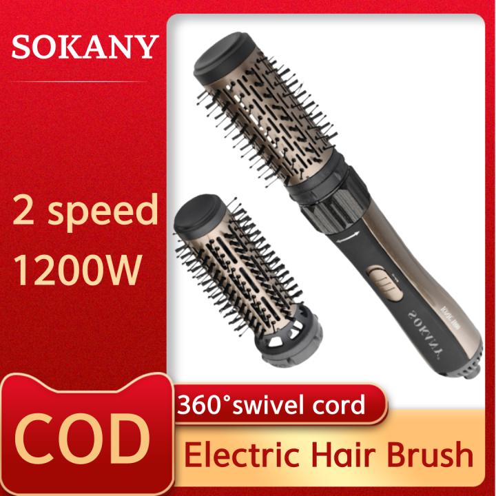 Sokany Electric Hair Brush Dryer Curling One-Step Hair Volumizer Straightener Styling Heating ...