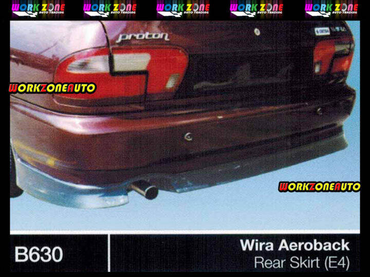 B630 Proton Wira Aeroback Fiber Rear Skirt (E4) Body kit Bodykit | Lazada
