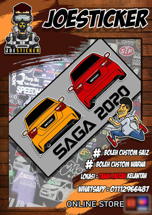 [Sticker Kereta Custom] Proton SAGA 2020 (Saga Baru). Sticker 3 layer ...