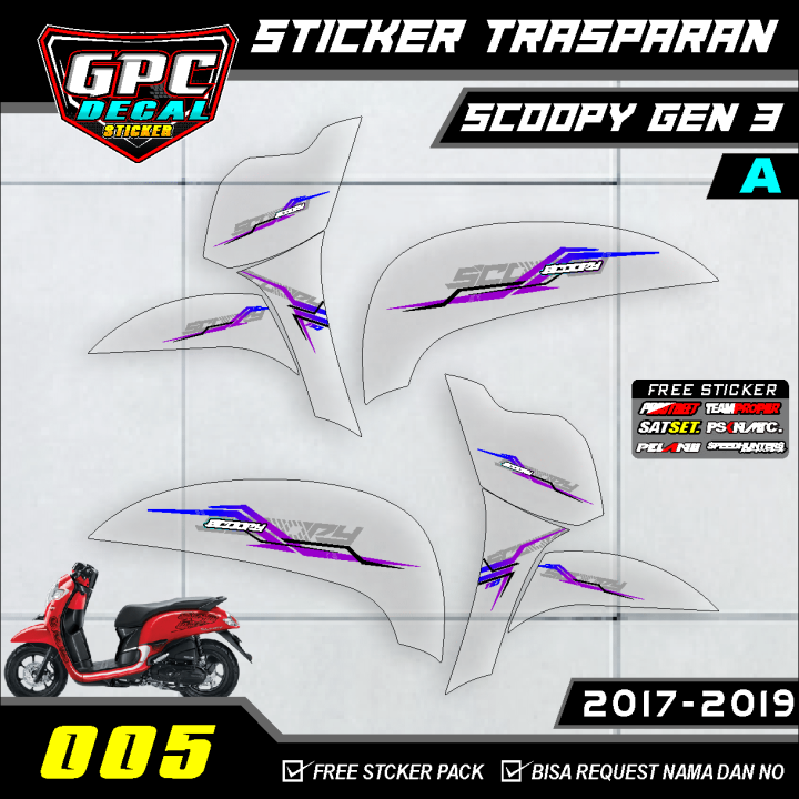 STRIPING SCOOPY GEN 3 2017-2019 TRANSPARAN VARIASI LIST MOTOR DESAIN ...