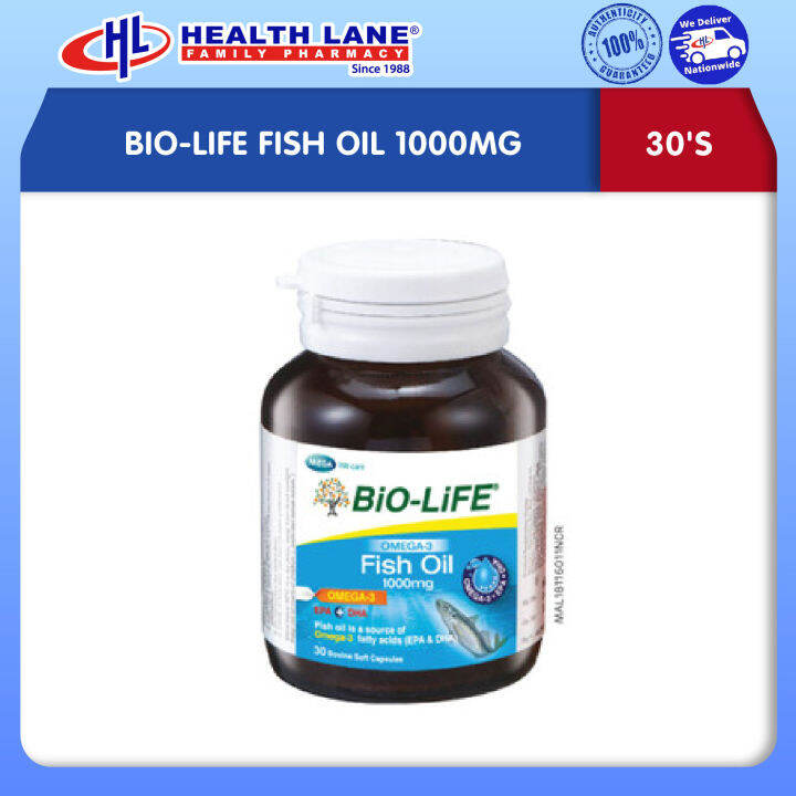 BIO-LIFE FISH OIL 1000MG 30'S | Lazada