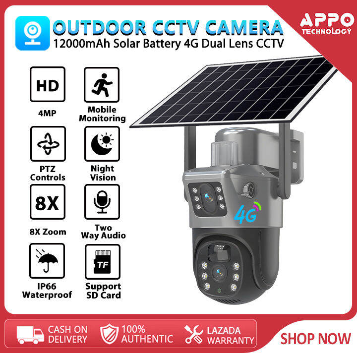 V380 PRO T5 4MP Dual Len 4G solar CCTV 8X Zoom PTZ Control Alexa Rechargeable PIR Human Motion ...