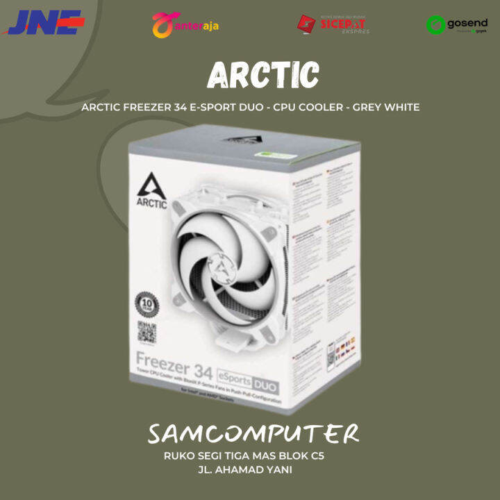 HSF Arctic Freezer 34 eSport DUO White Grey | CPU Cooler Dual Fan Tower ...