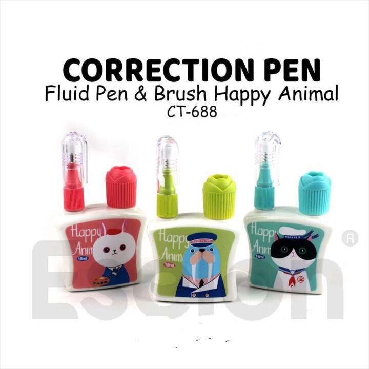 Correction Pen+ Kuas Karakter / Tipex Pen + Kuas/ Tipex 2 fungsi | Lazada Indonesia
