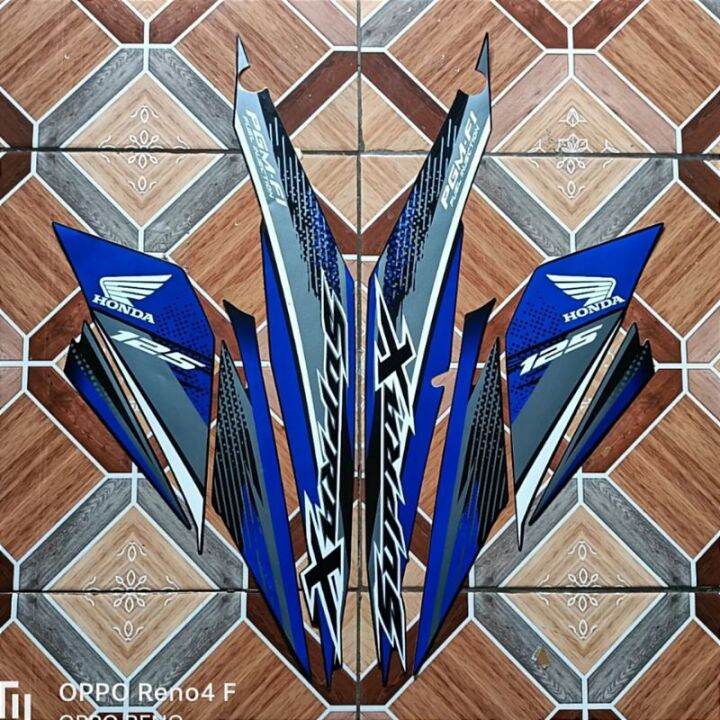 Stiker Striping Motor SUPRA X 125 FI 2019 BIRU Sticker Lis Body Standar ...