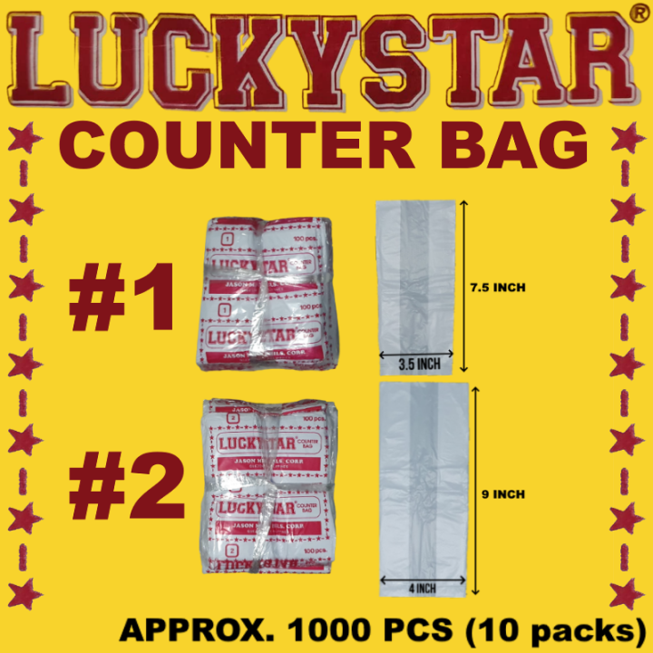 COUNTER BAG White #1 and #2 - 10 Packs/ 1000pcs - LUCKYSTAR | Lazada PH
