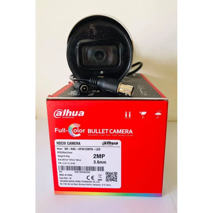 DH-HAC-HFW1239TN-LED Full-color Starlight HDCVI Dahua Bullet Camera 2MP ...