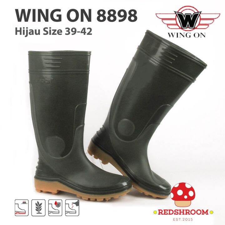Sepatu Boot Tinggi Wing On 8898 Hijau Sepatu Perkebunan | Lazada Indonesia