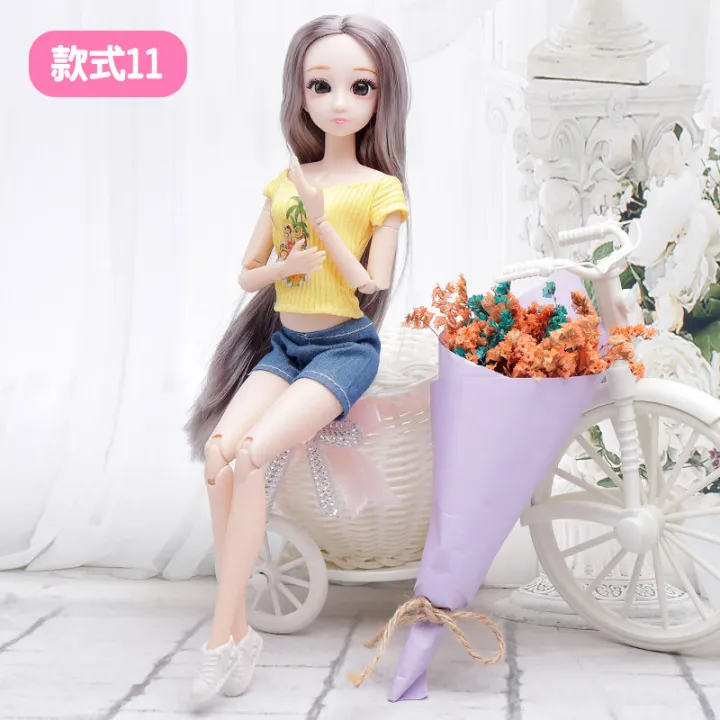 Barbie ตุ๊กตาของเล่นทารกสำหรับหญิง30ซม.เปลี่ยนชุดลำลอง3D จำลอง Eye ...