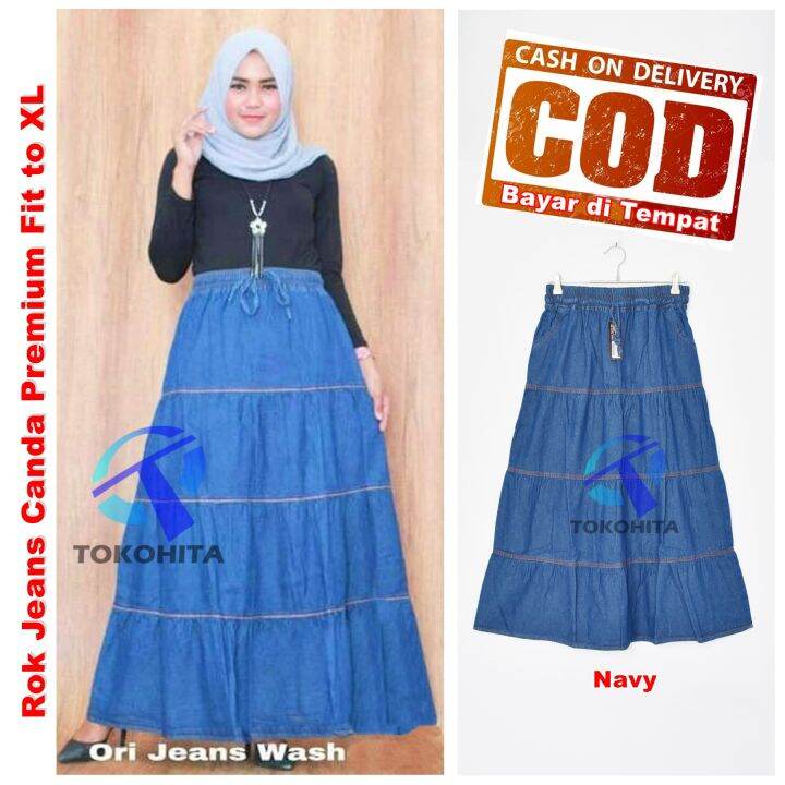 Rok Jeans Canda Premium Fit to XL / Rok Jeans Tingkat Model A | Lazada ...