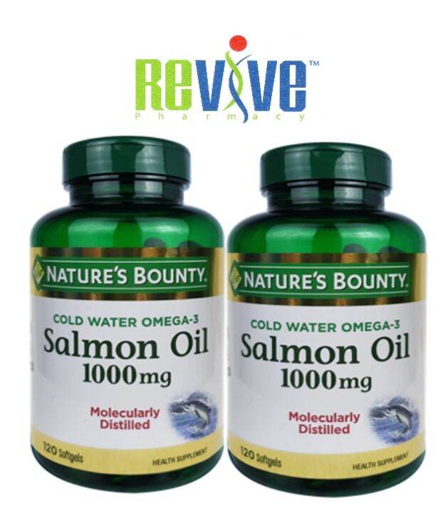 NATURE'S BOUNTY Cold Water Omega-3 Salmon Oil 1000mg twin pack (120's ...