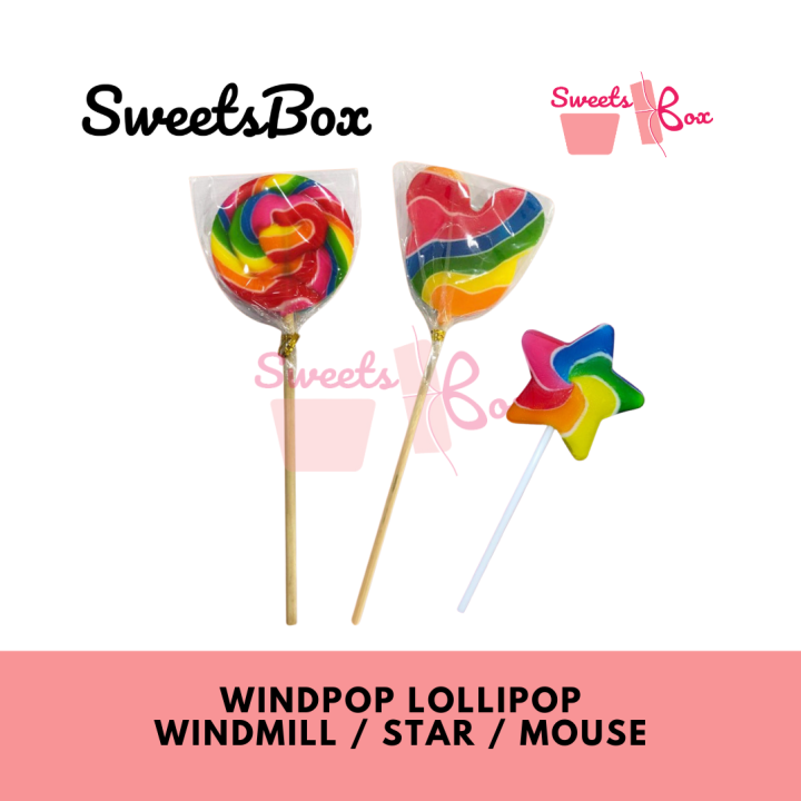 Sweetsbox | WindPop Lollipop - Big Windmill 60g / Classic Mouse 60g / Giro Star 35g | Lazada
