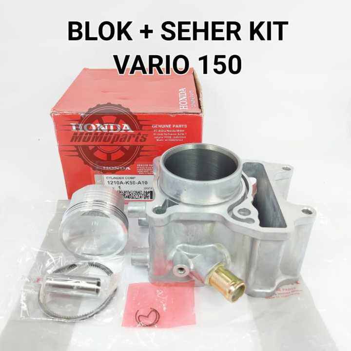 BLOK SEHER SET KOMPLIT PLUS PISTON KIT HONDA VARIO 150 NEW BARU LED VARIO 150 OLD LAMA KUALITAS ...