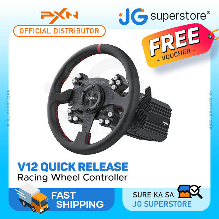 PXN V12 13-inch Quick Release Racing Wheel with Carbon Fiber Paddle ...